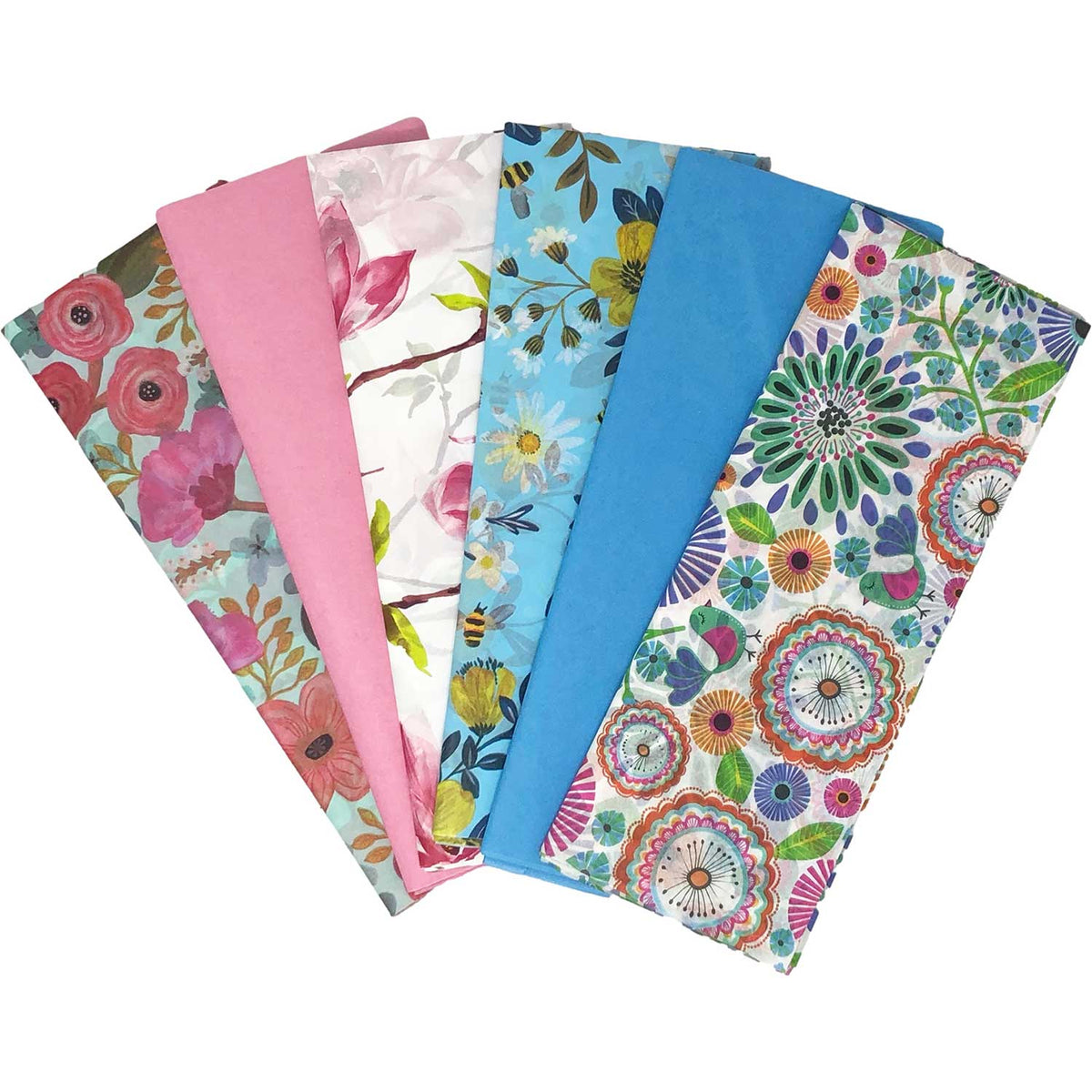 All Occasion Tissue Paper Assortment (Florals, 6 Pack, 32 sheets total ...