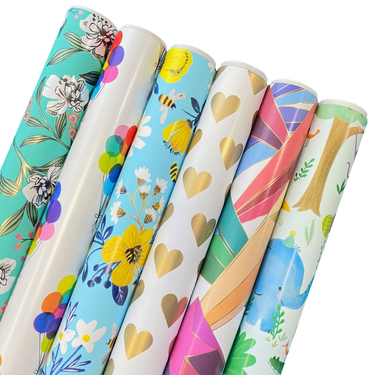 Assorted Wrapping Paper Roll Bundle (12.5 sq ft per roll, 75 total sq ...