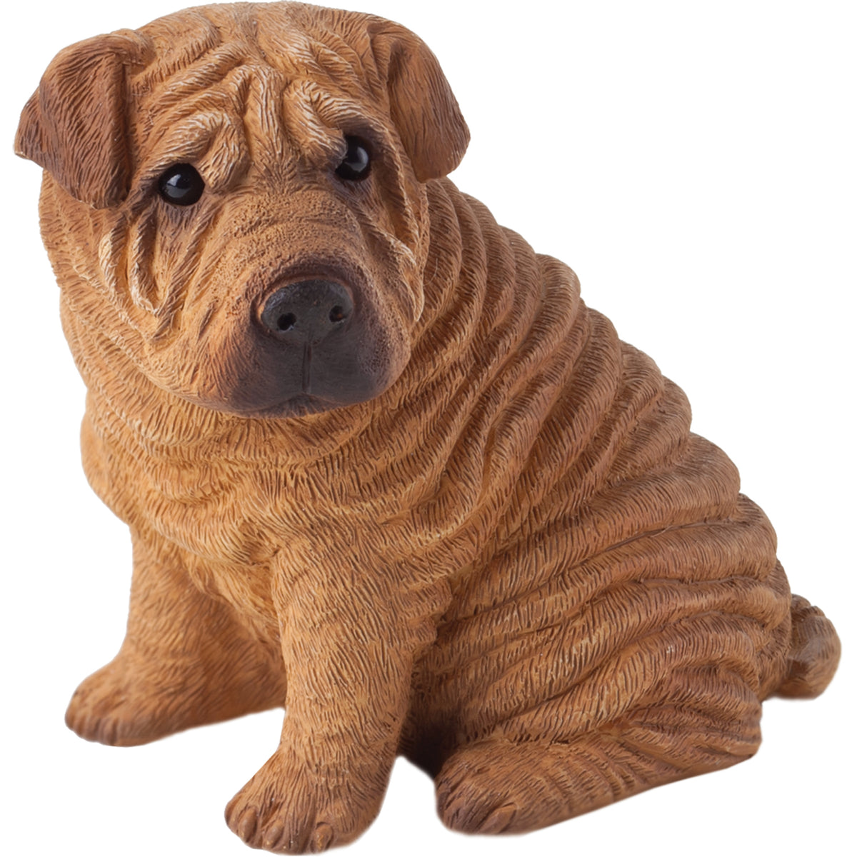 Sandicast "Small Size" Sitting Red Chinese Shar-Pei Dog Sculpture ...