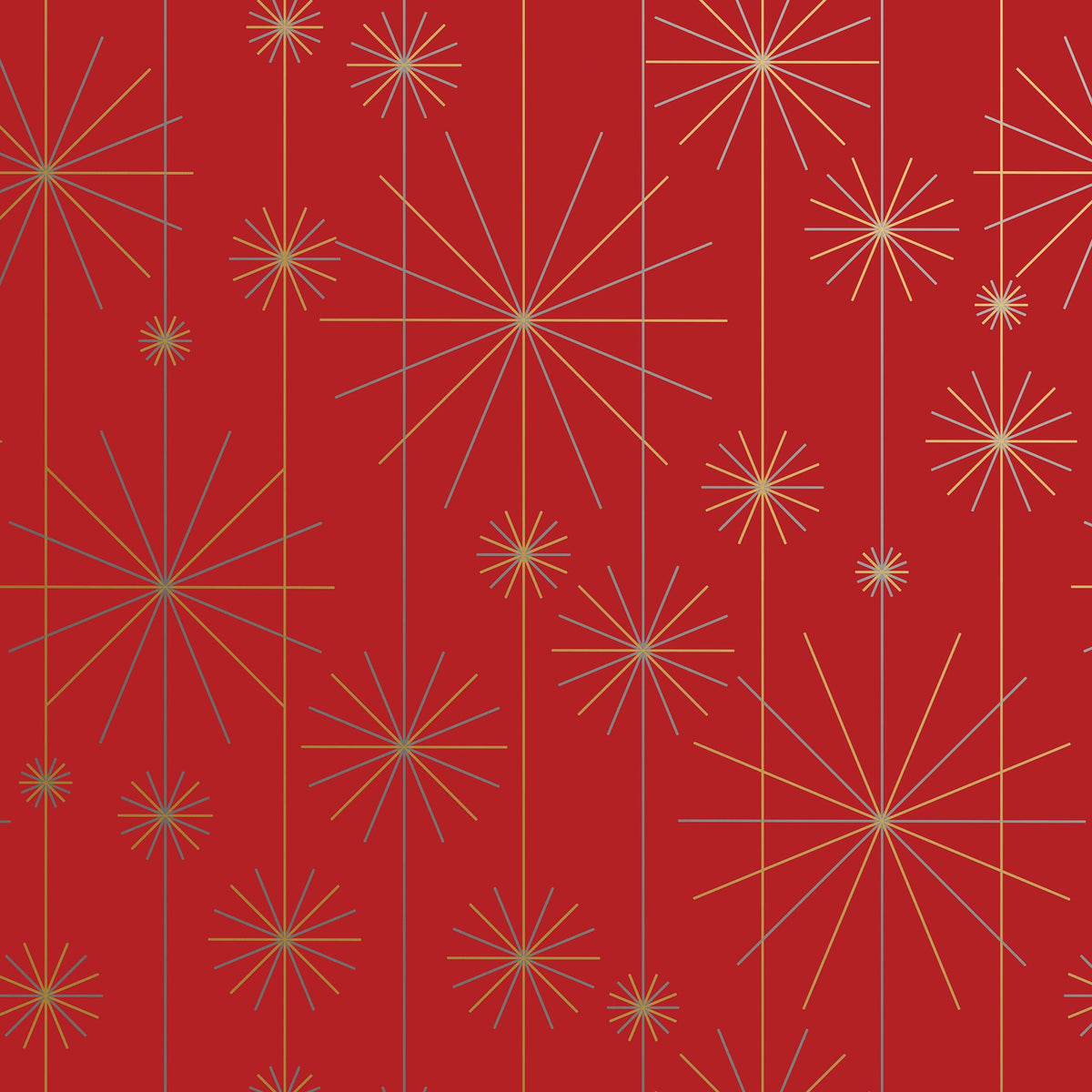 Starburst Red Christmas Gift Wrap – Present Paper
